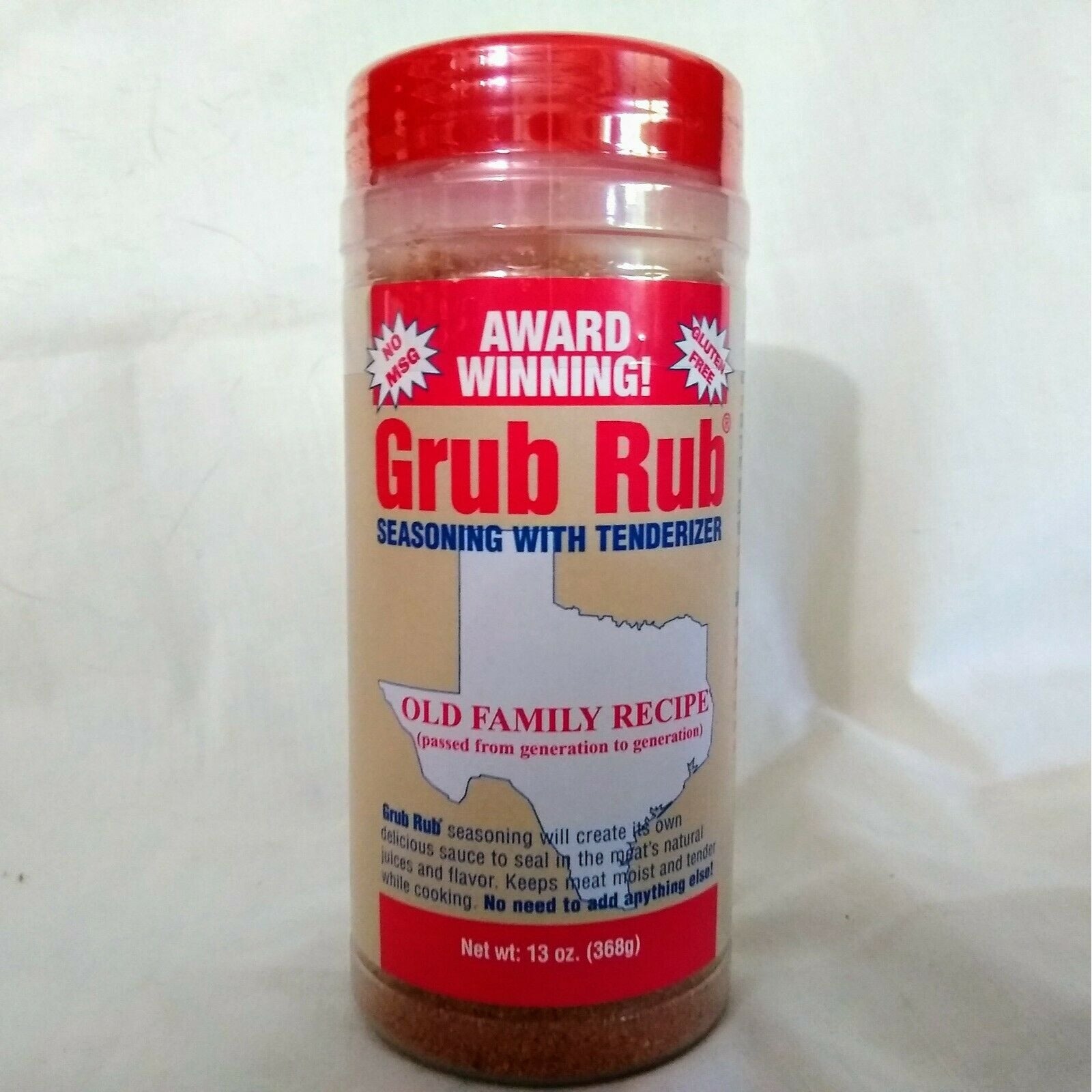 Grub Rub Seasoning with Tenderizer 13 Ounce Shaker – Texan Spice